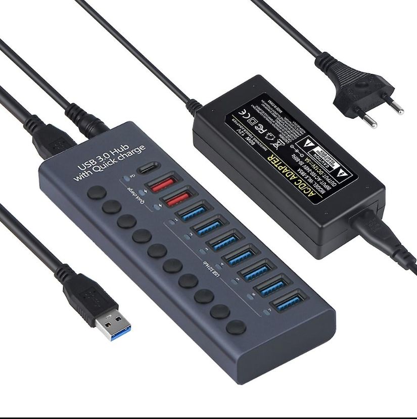 High Quality 10 Port 3.0 USB/PD Fast Charging Port Standalone Switch ...