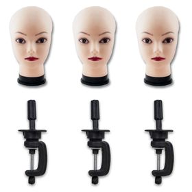 3 x Mannequin Heads & 3 x Head Clamps | Shop Today. Get it Tomorrow ...
