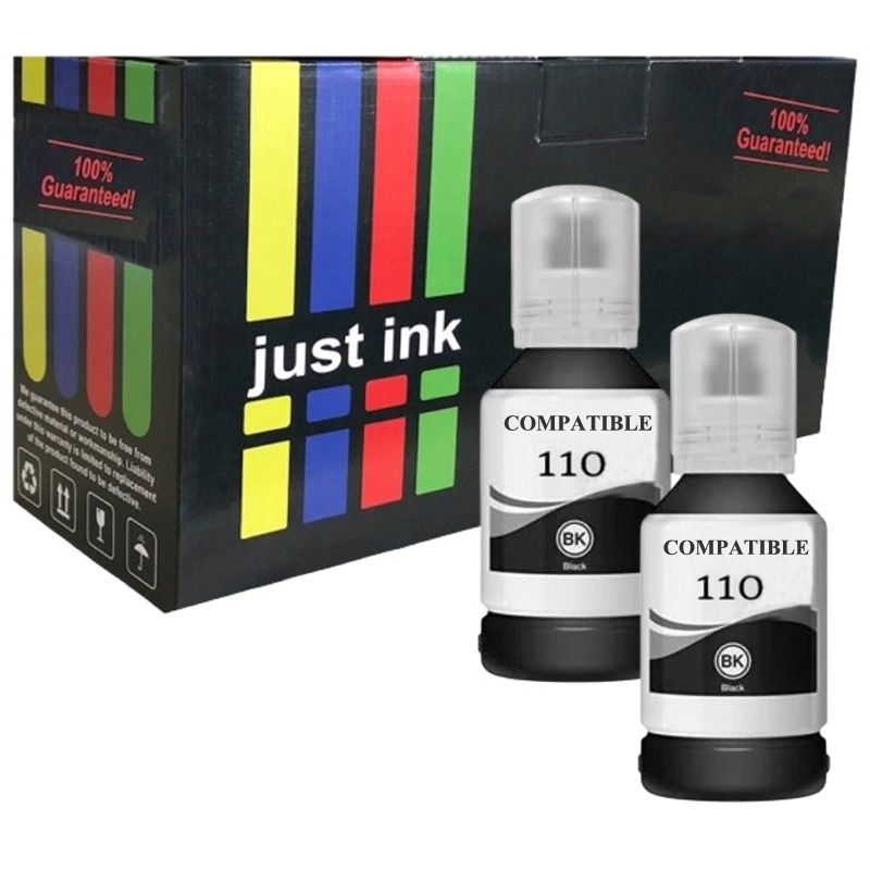 Compatible Epson 110 EcoTank Pigment Black Ink Bottles x 2 | Shop Today ...