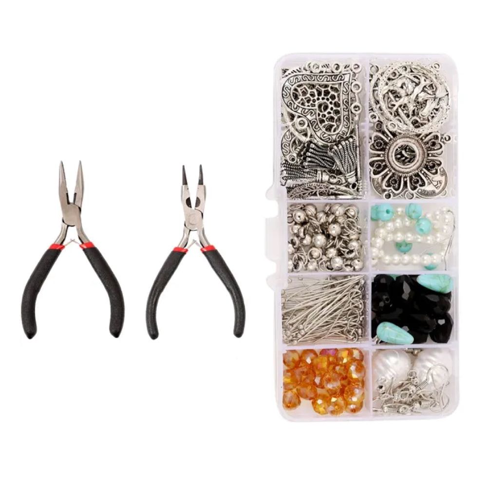 Craft DIY Alloy Jewellery Beads Earring Tool Kit With Pliers 3pc | Shop ...