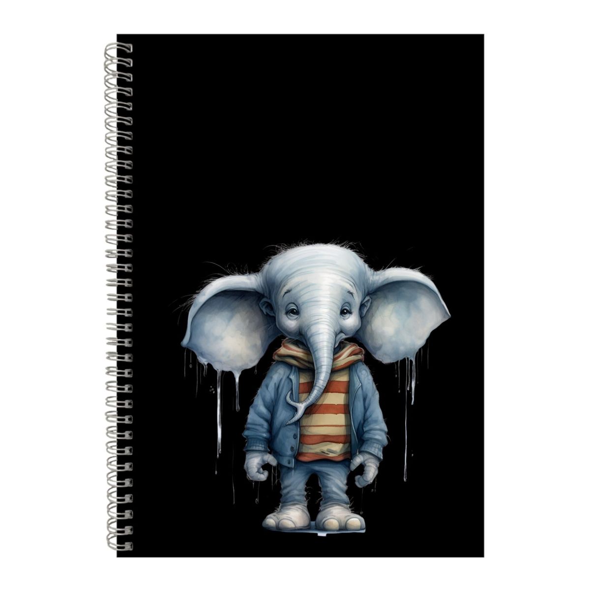 Elephant Ears A4 Notebook Spiral Lined Trendy Animal Graphic Notepad ...
