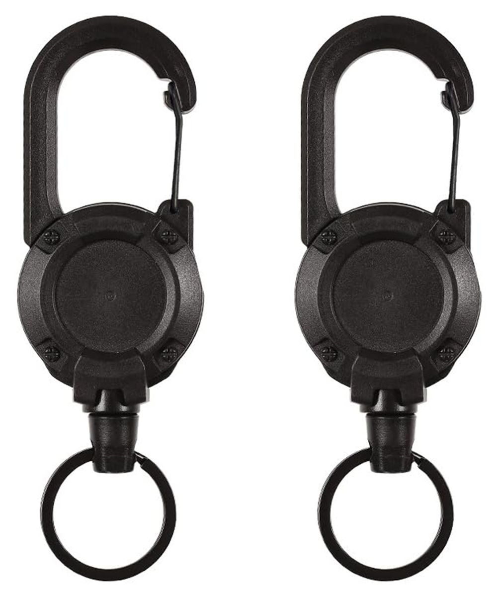 Heavy Duty Retractable Keychain with 23.6" Steel Retractable Cord for ...