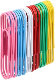 30 Colored Metal Paper Clips 100mm Plastic Coated Solid Color Large ...