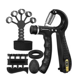 5-in-1 Grip Strength Trainer Kit Adjustable 10-60kg Hand Forearm ...