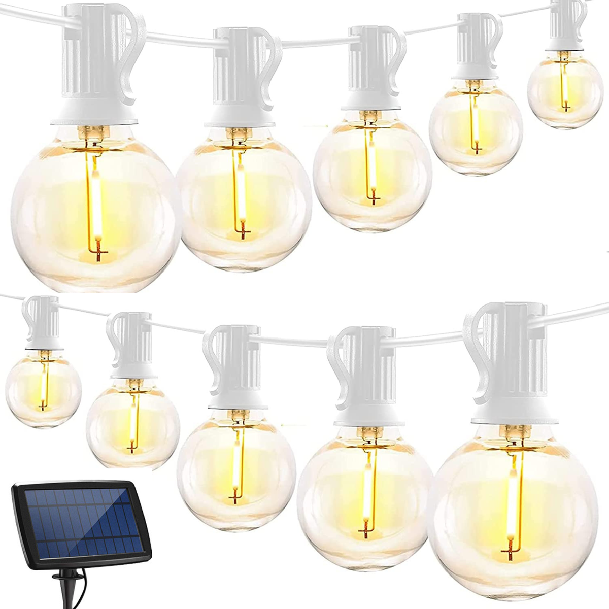 Stellar Lighting Solar Powered Warm White 16 LED Bulbs String Light ...