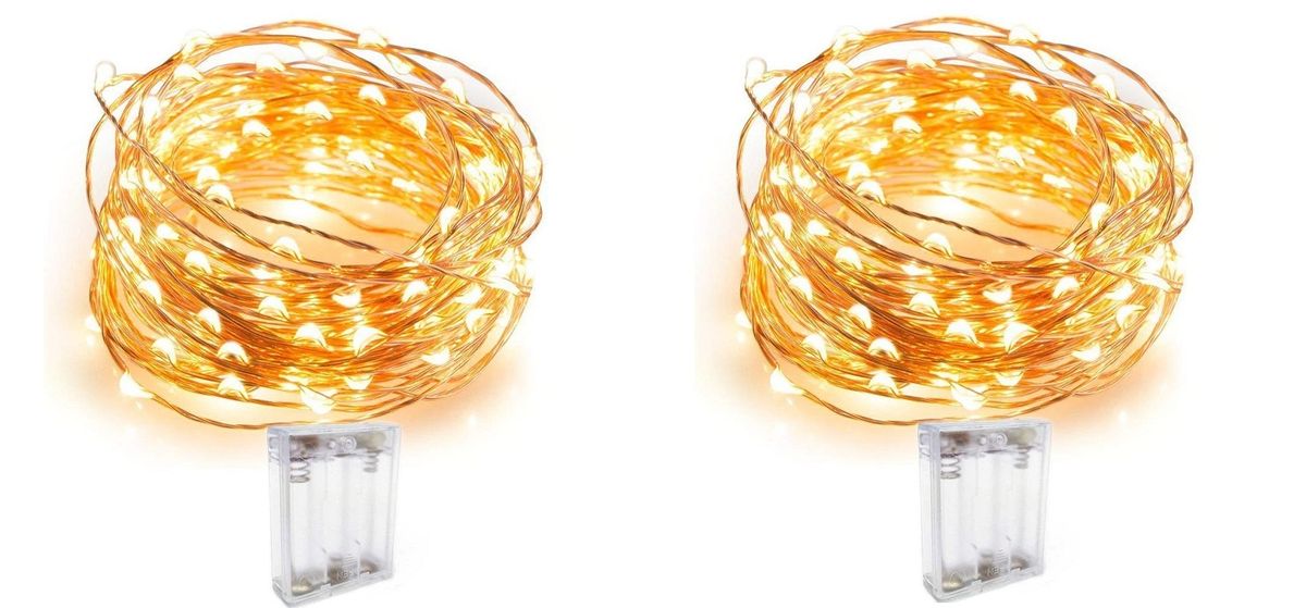 Copper Wire Battery Operated Fairy Light 5M Decorative Light 2Pieces ...