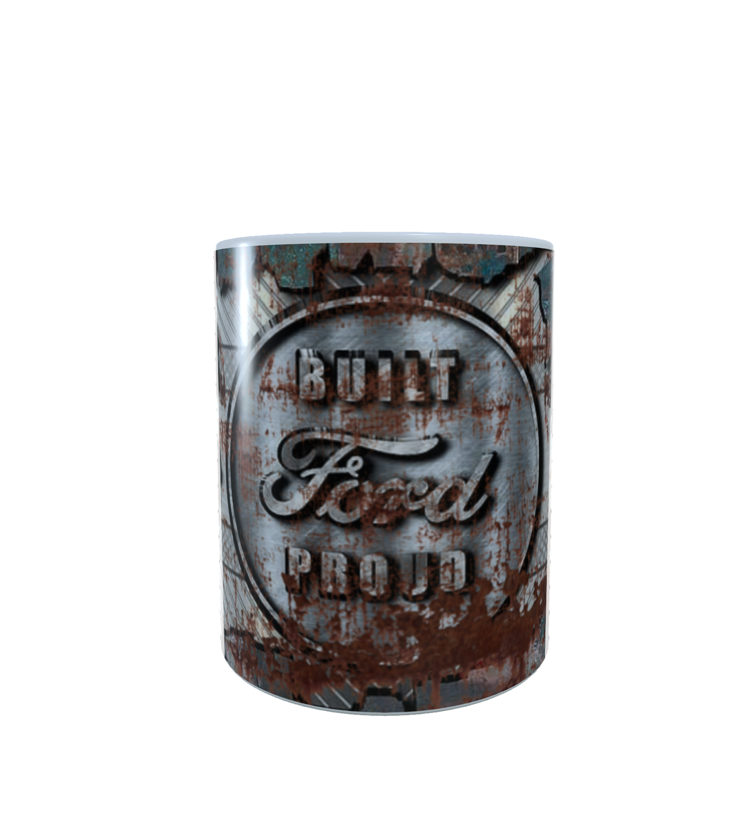 Ford Logo Vintage Rusted Built Proud - Aesthetic - Coffee Mug | Shop ...