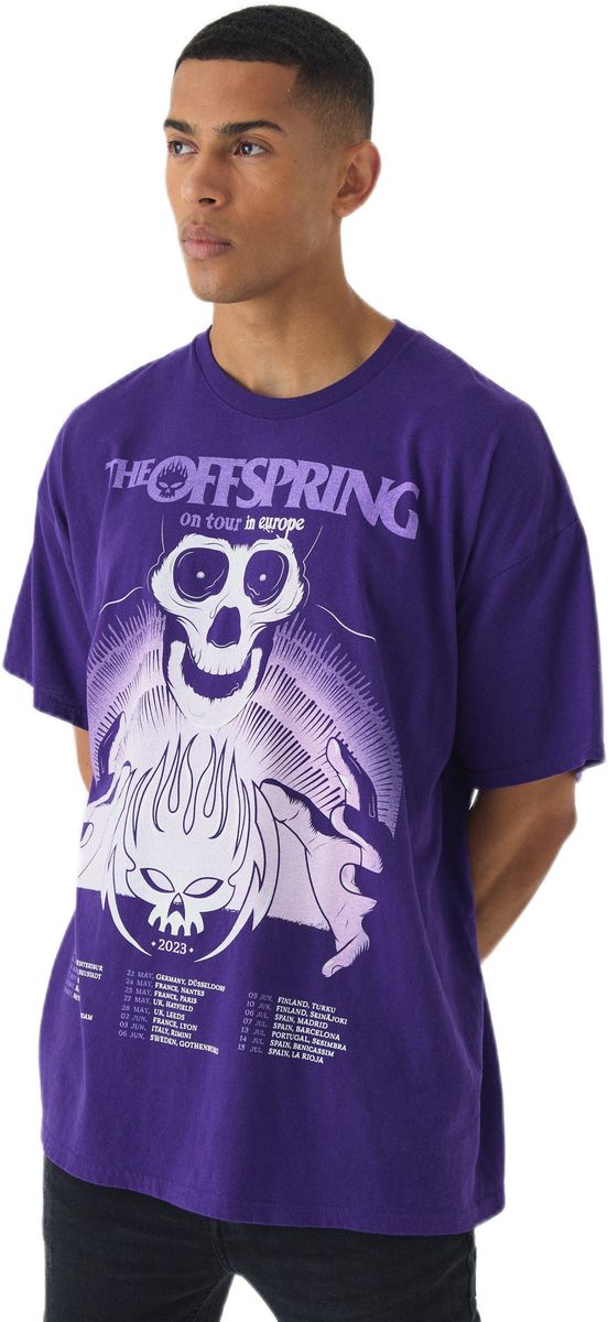 boohooMAN - Men's Oversized The Offspring Band Wash Print T-Shirt ...