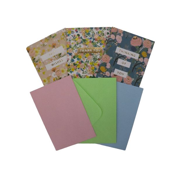 Set Of 3 Floral Pattern Cards With Envelope - Set C | Shop Today. Get ...