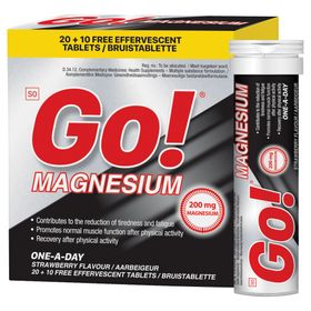 Go! Magnesium Effervescent Tablets Strawberry - 3x10's | Shop Today ...