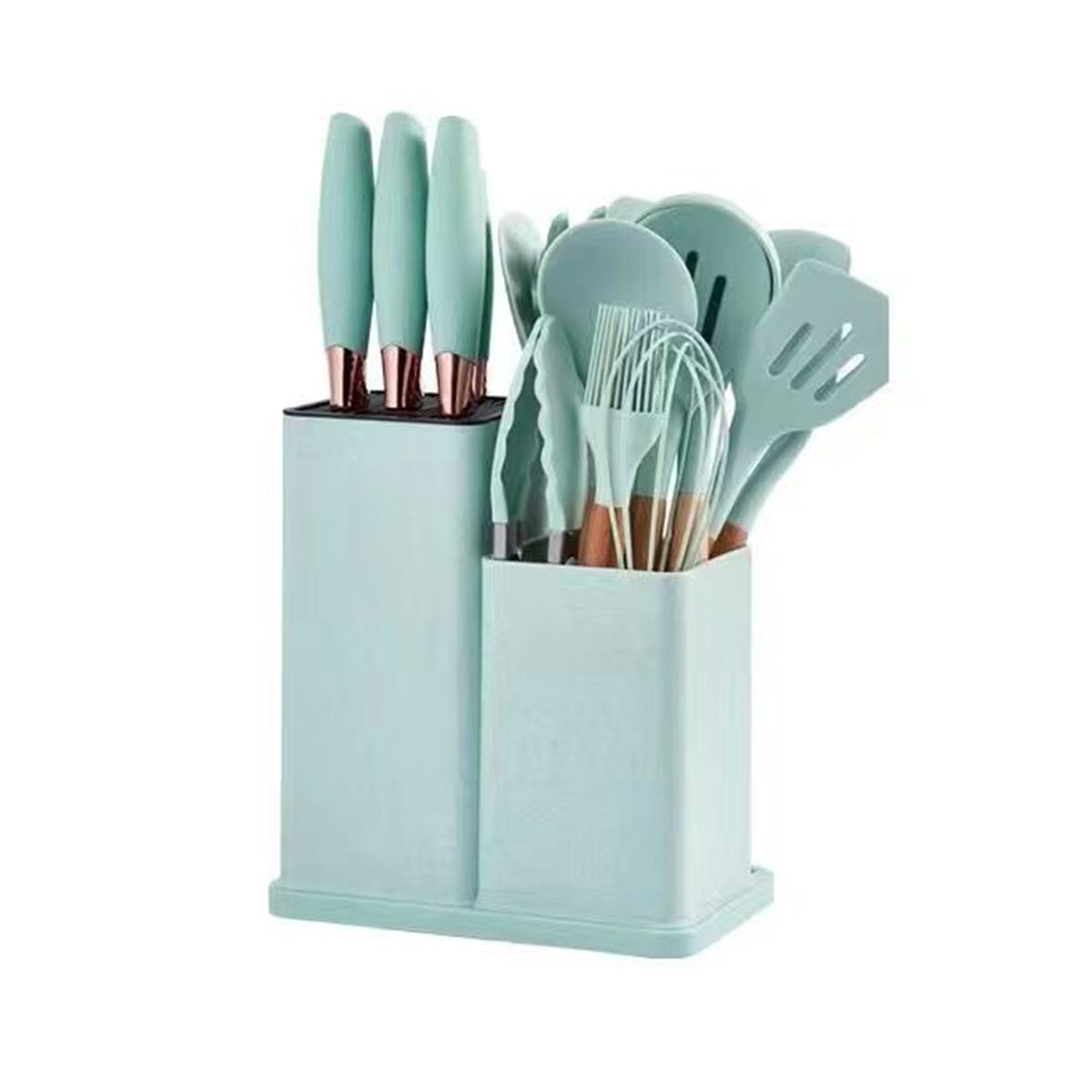 19-Piece Kitchen Cookware Set, High-Temperature Safe Silicone Cookware ...