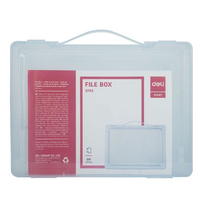 Deli - File Box A4 With Handle Translucent x 2 Pack | Shop Today. Get it Tomorrow! | takealot.com