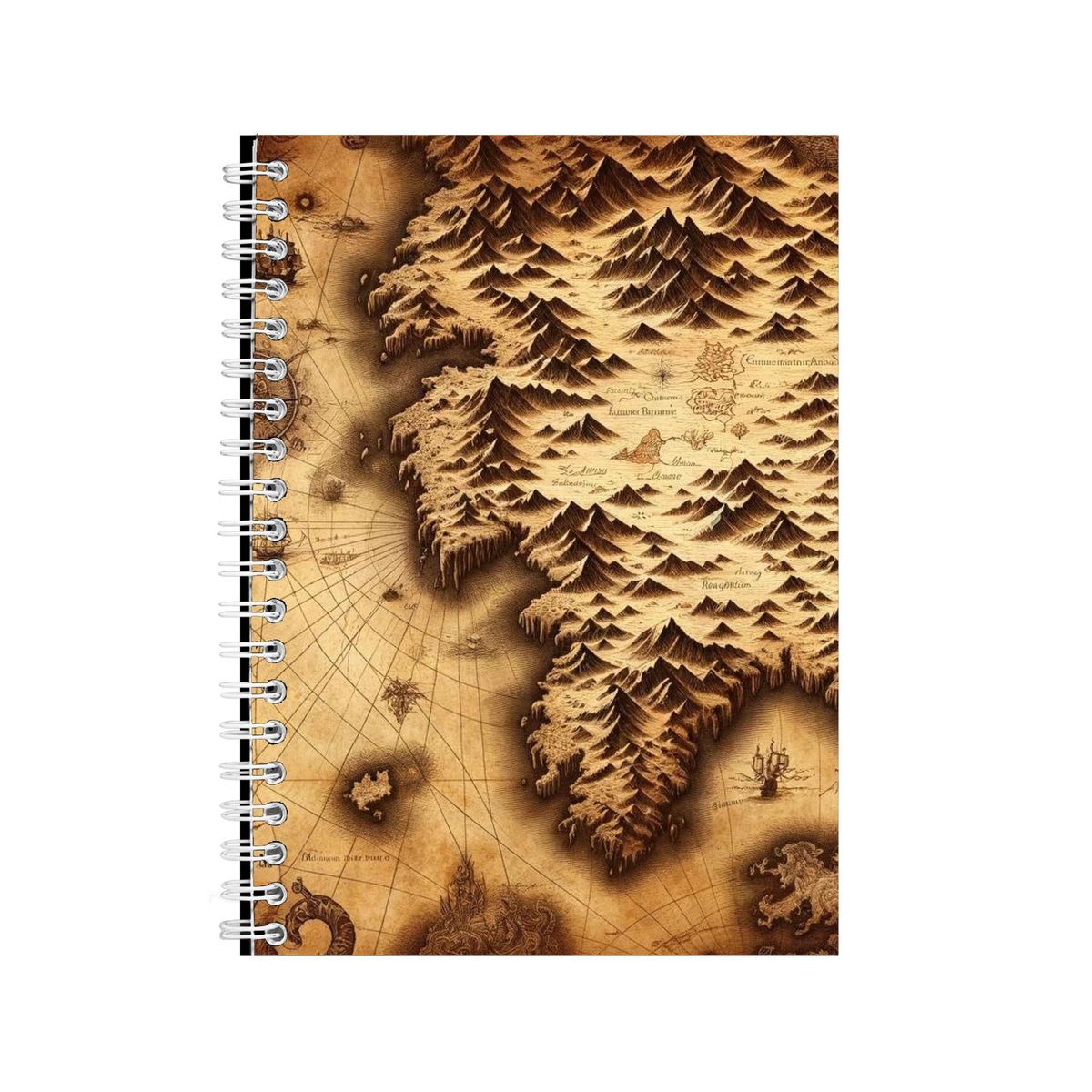 Mountain A5 Notebook Spiral Lined Maps Graphic Notepad Design Present ...