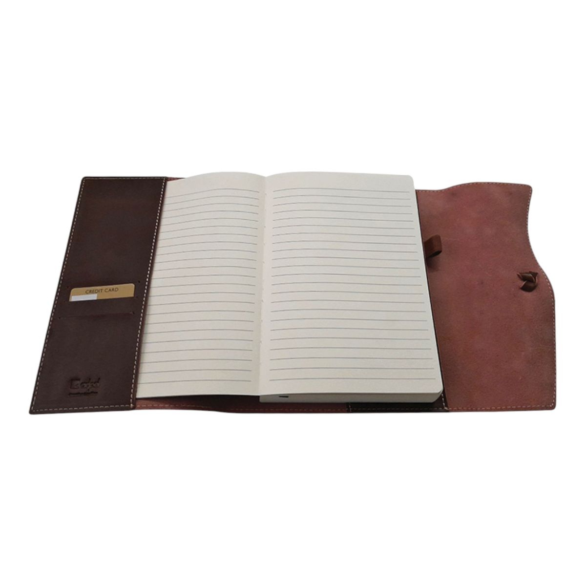 A5 Genuine Leather Trifold Slip On Notebook Cover and Notebook ...
