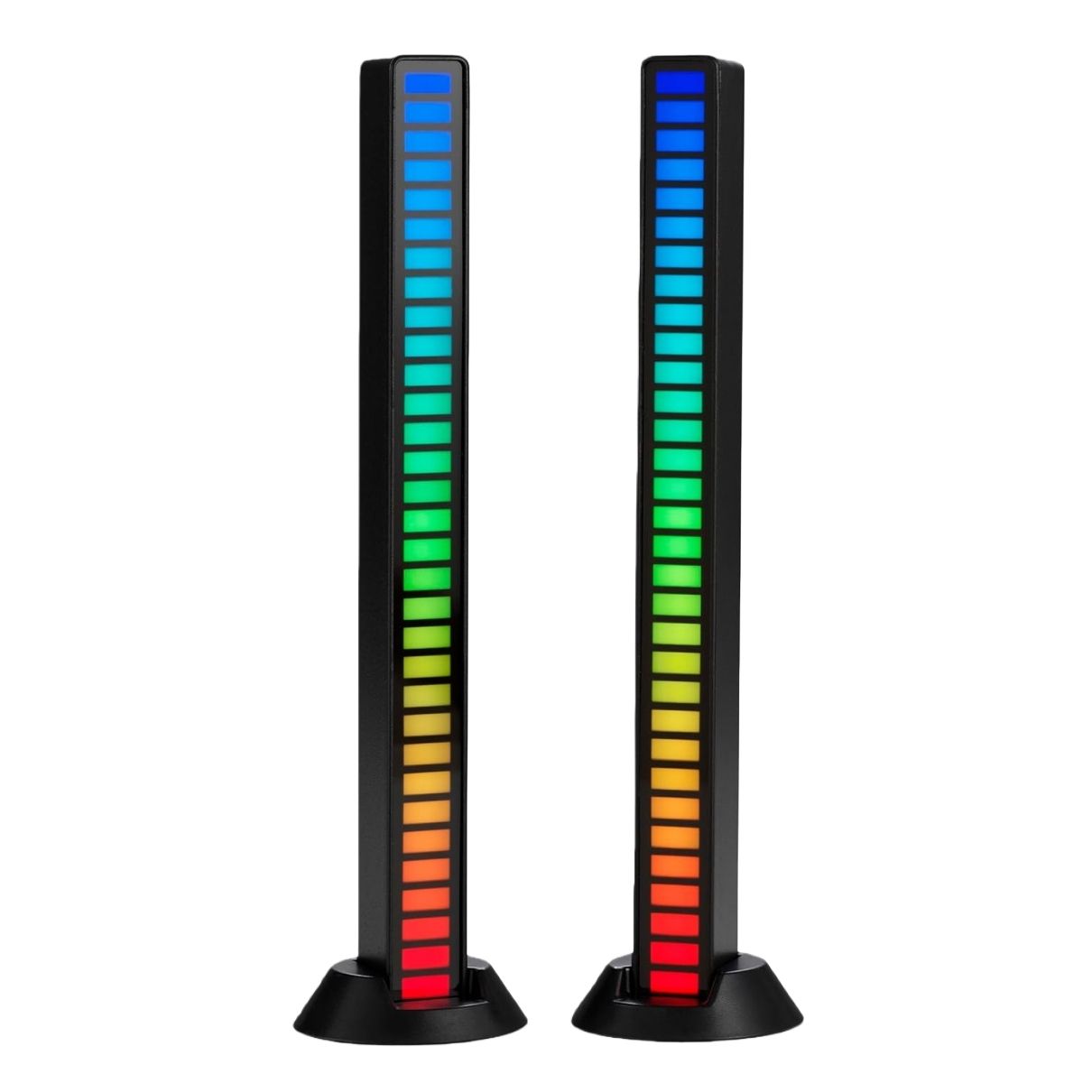 2 Pieces RGB Music Ambient Rhythm Light, Sound Activated LED Light Bar ...