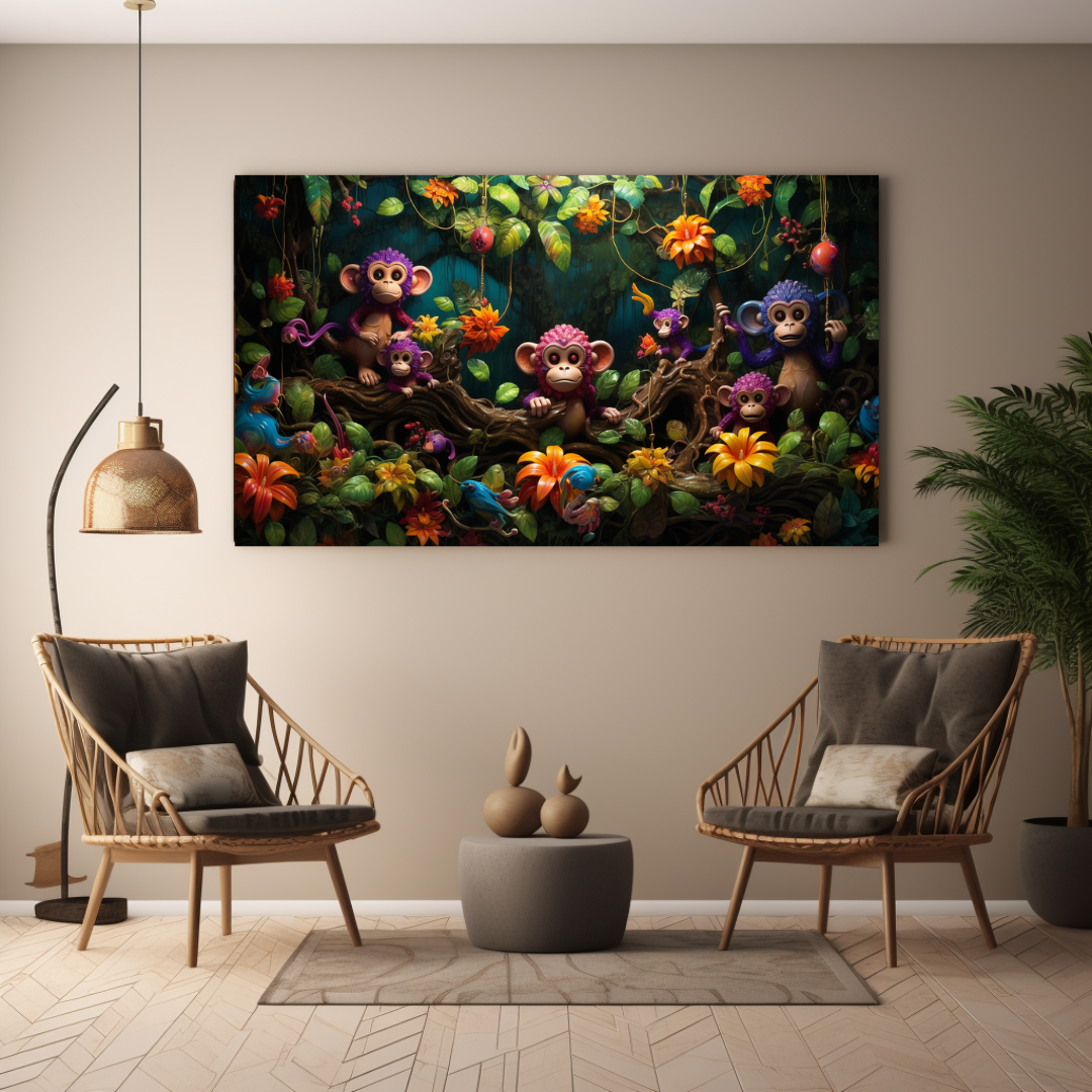 Canvas Wall Art - Monkey Whimsical Jungle - BK0066 | Shop Today. Get it ...