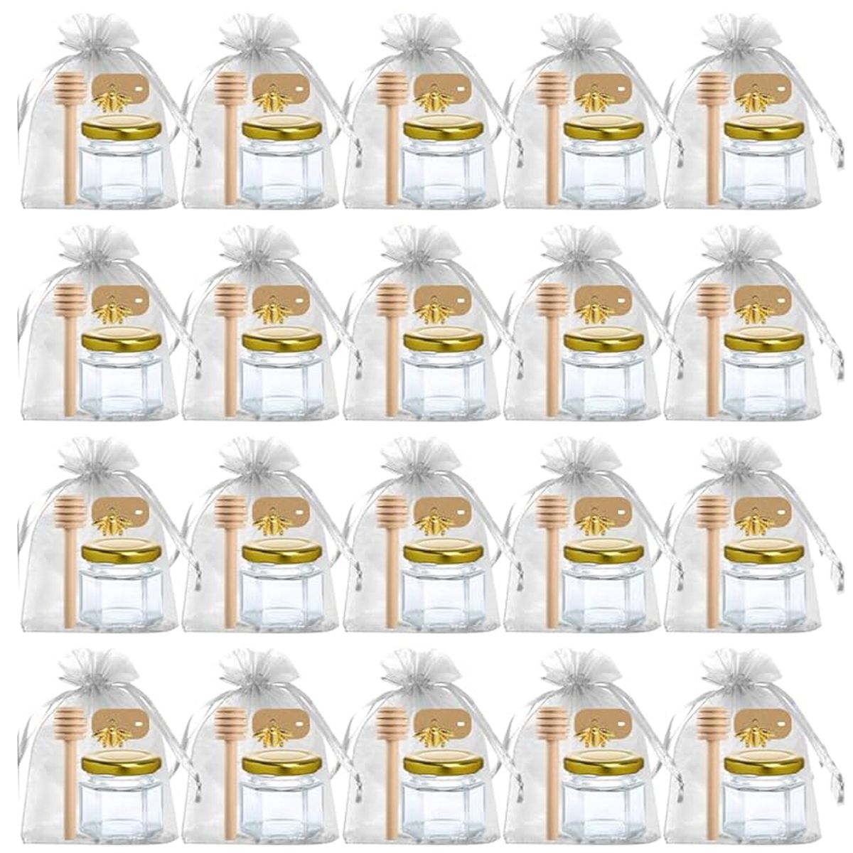 20 Pack Mini Honey Jars Pots With Dipper, Bee Pendant, Jute Party Gift Favor | Shop Today. Get ...