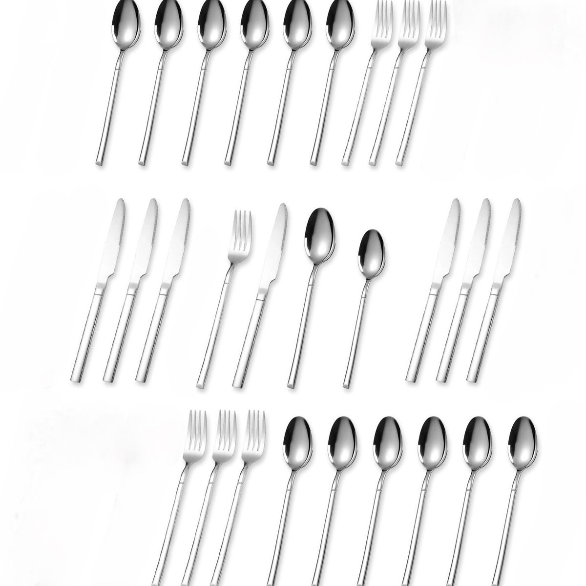 Redisson 24 Flatware, Spoons, Forks, and Knives, Silverware Set for 6 ...