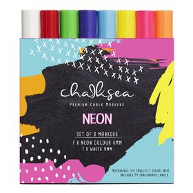 Chalksea - 8 Chalk Markers Neon Colours + 24 Chalkboard labels | Shop ...