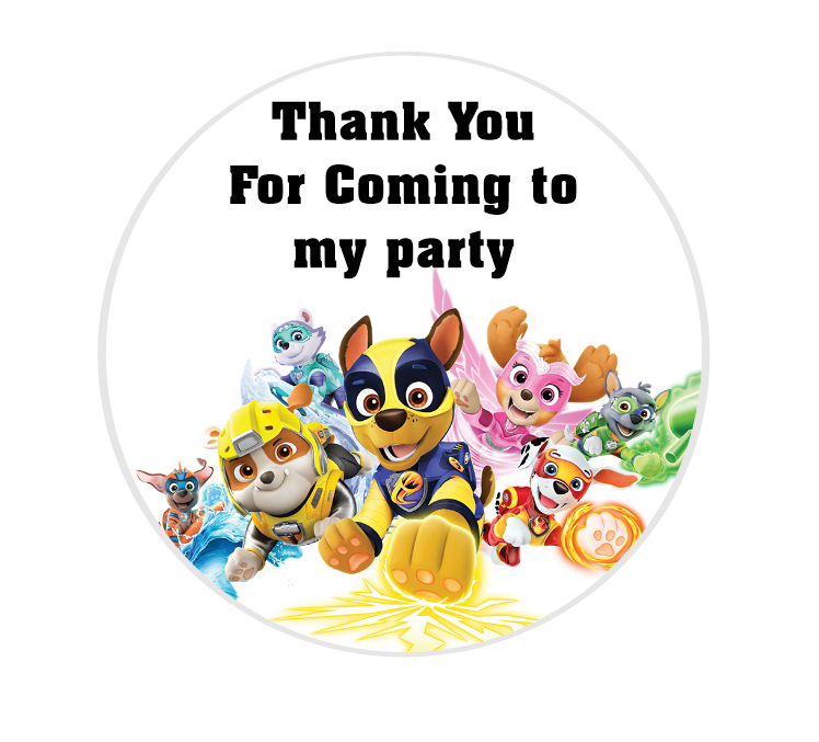 Mighty Pups Paw Patrol Birthday Stickers - Pack of 30 Vinyl Stickers ...