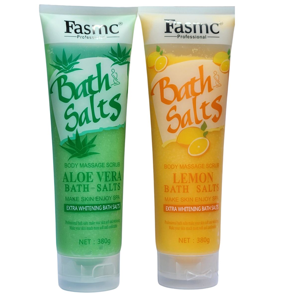 Fasmc Bath Salts Aloe Vera and Fasmc Lemon Bath Salts - (2 x 380g ...
