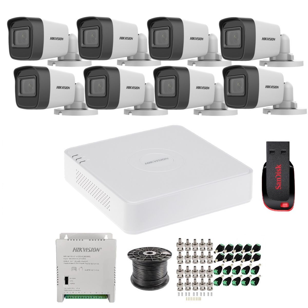 Hikvision 8 Channel 1080P Complete Kit - NO HDD -1 Roll | Shop Today ...