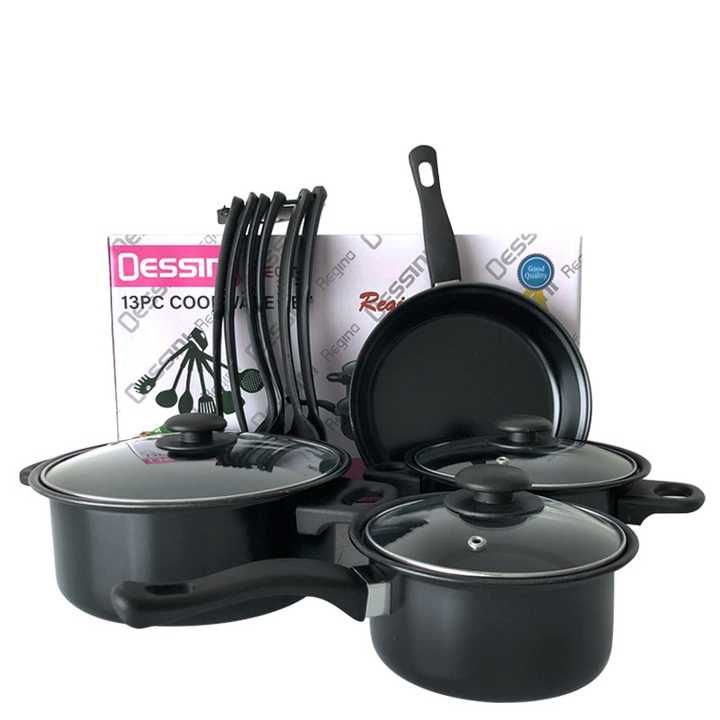 Complete 13-Piece Black Nonstick Cookware Set | Shop Today. Get it ...
