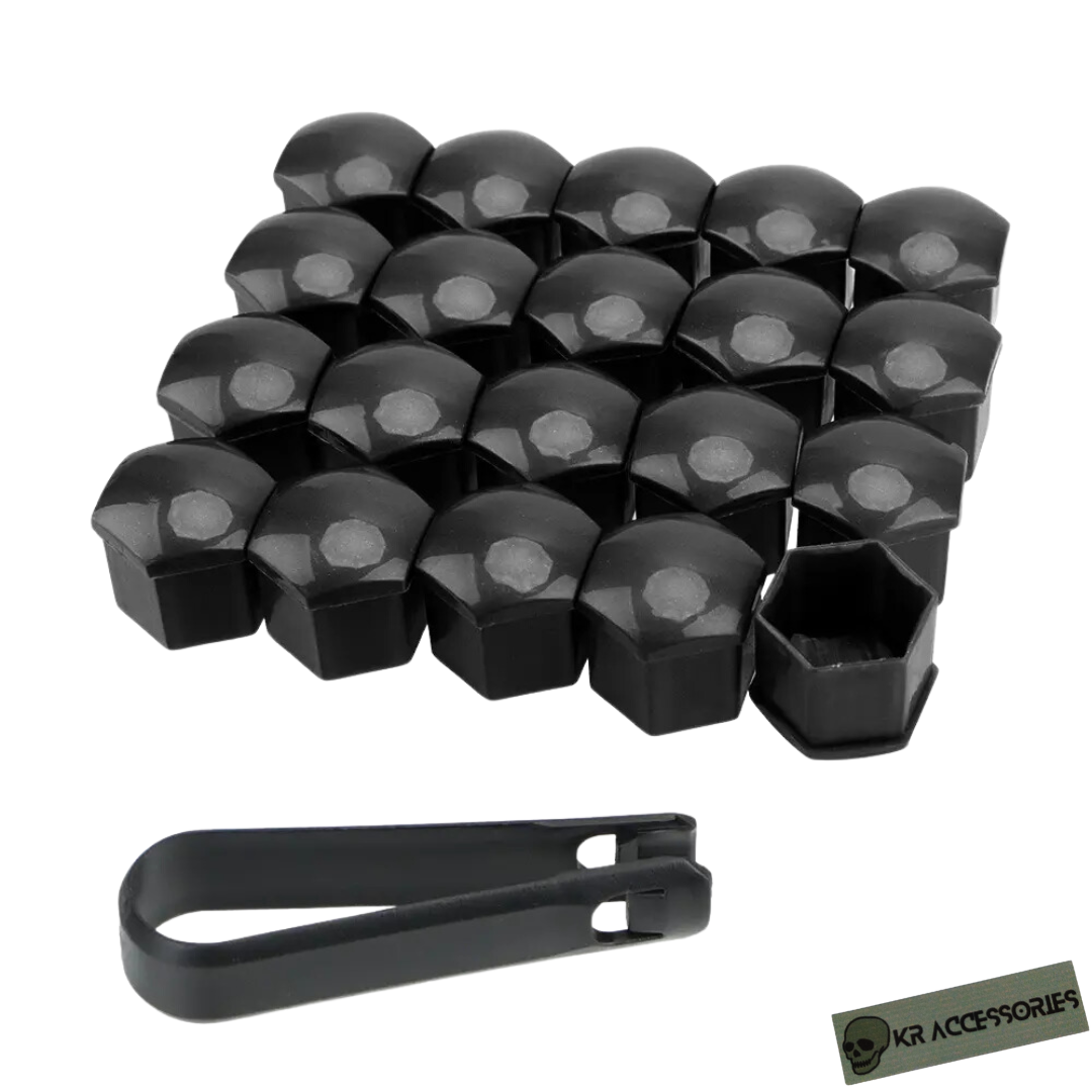 Black Plastic Rim Bolt Cap Set (17mm) | Shop Today. Get it Tomorrow ...