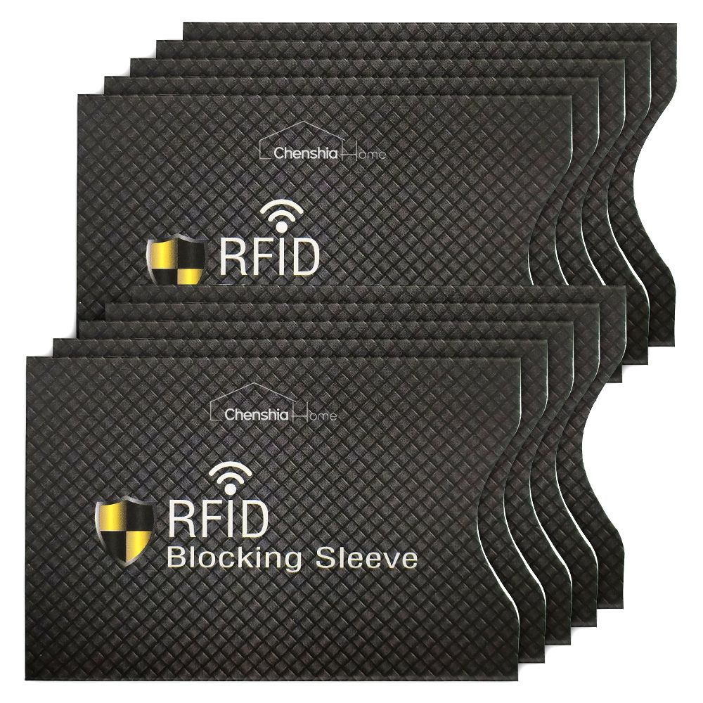 RFID Blocking Sleeves - NFC Credit Card Protector - Black 10 Piece ...