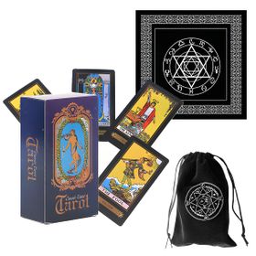 Classic Tarot Card Non-woven Altar Tablecloth+Bag Divination Astrology ...