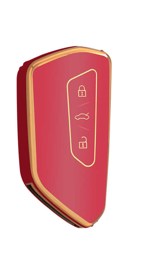 Premium Tpu Car Key Cover Compatible With Vw Red And Gold | Shop Today ...