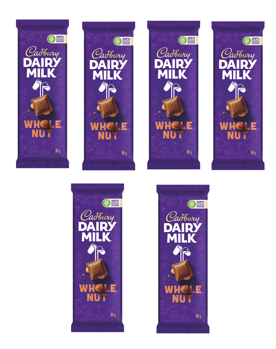 Cadbury Dairy Milk Whole Nut 80g - Pack of 6 | Shop Today. Get it ...