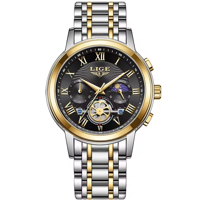LIGE - Men Luxury Chronograph Stainless Steel Watch | Shop Today. Get ...