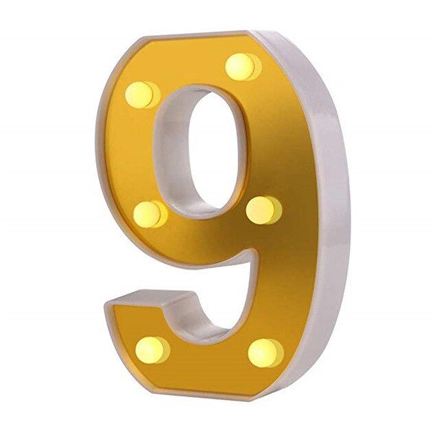 GOLD LED Number Lights - 9 | Shop Today. Get it Tomorrow! | takealot.com