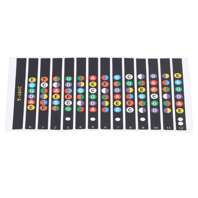Synergy360 Guitar Training Stickers: Safe Fingerboard Set - 12 Pieces ...