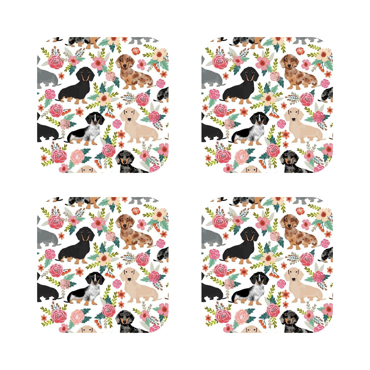 Custom Printed Cute Dogs wooden Coasters | Shop Today. Get it Tomorrow ...