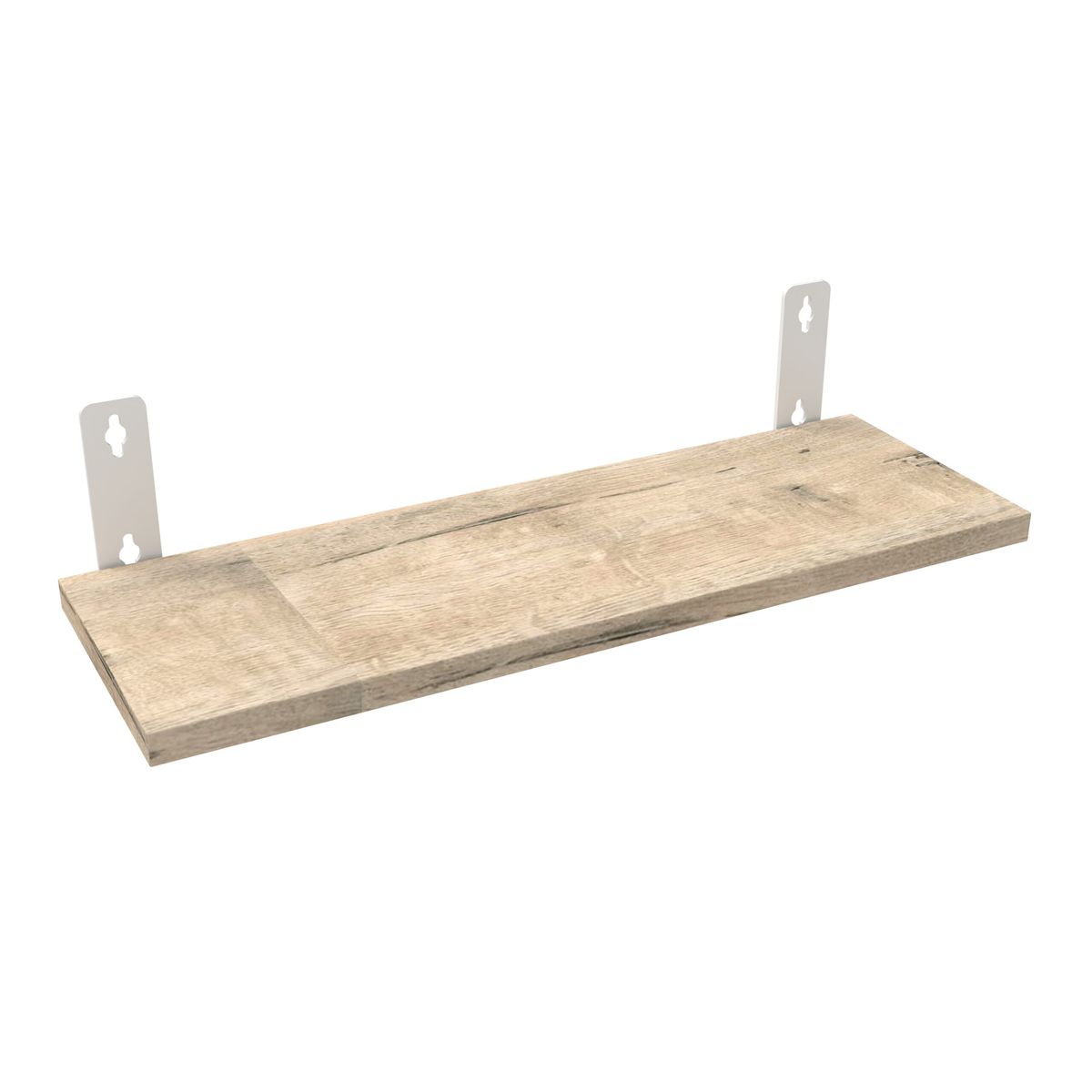 Wooden Single Floating Shelf With Metal Brackets | Shop Today. Get it ...
