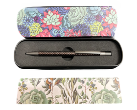 Succulent Roses Tin with Ballpoint Pen Set & 15cm Ruler | Shop Today ...