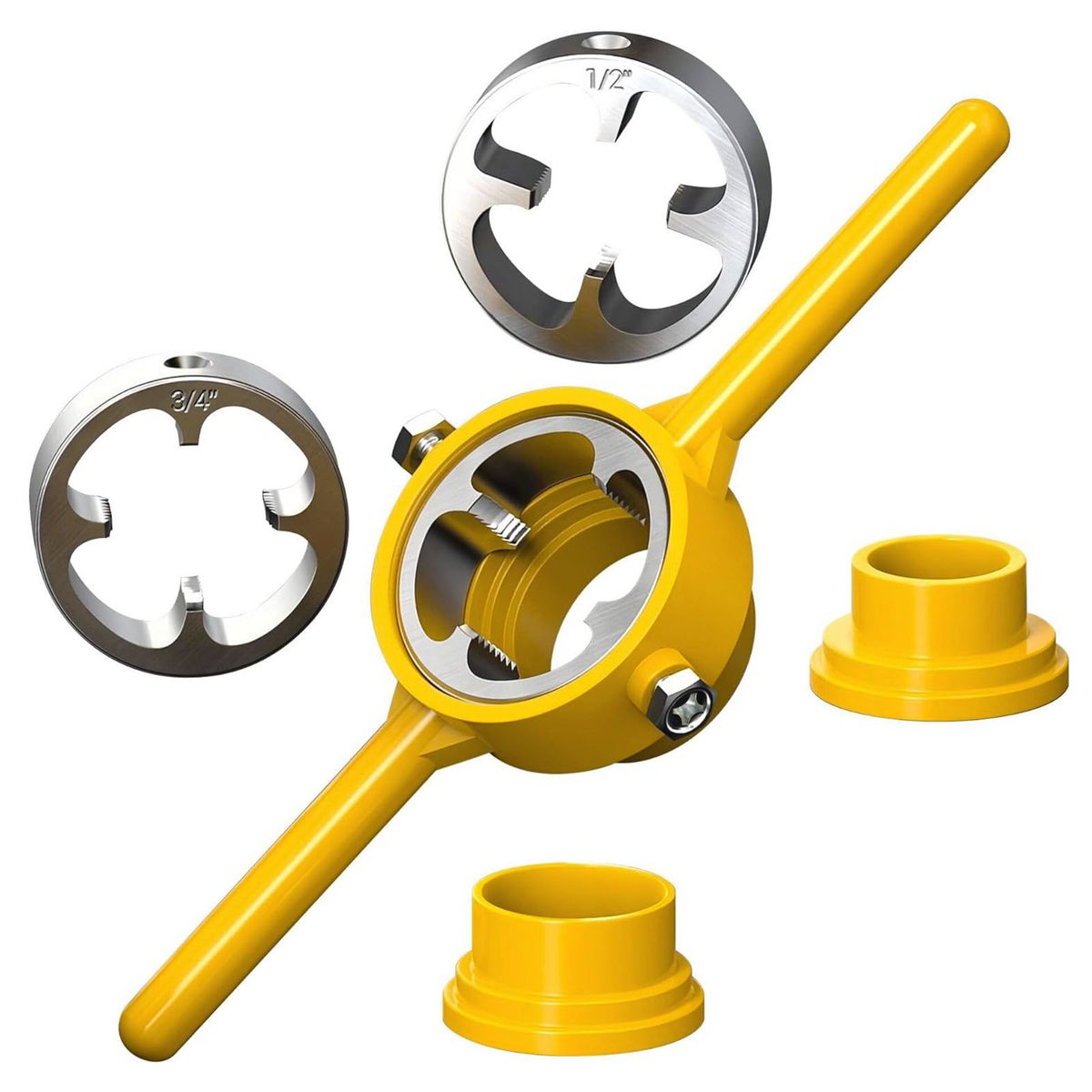 6-Piece Set of PVC Thread-Making Tools, Pipe Tap Wrench Threading Tool ...