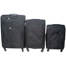 3-Piece Expandable Soft Fabric Luggage Set - Black | Shop Today. Get it ...