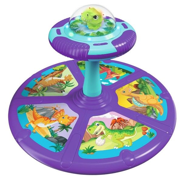 Dinosaur Space Spinning Stool Toy - 360 Fun with LED Lights & Music ...
