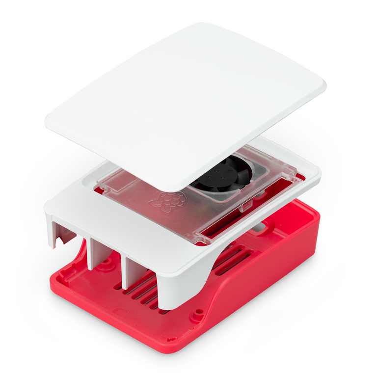 Raspberry Pi 5 official red/white case with fan and heatsink | Shop ...
