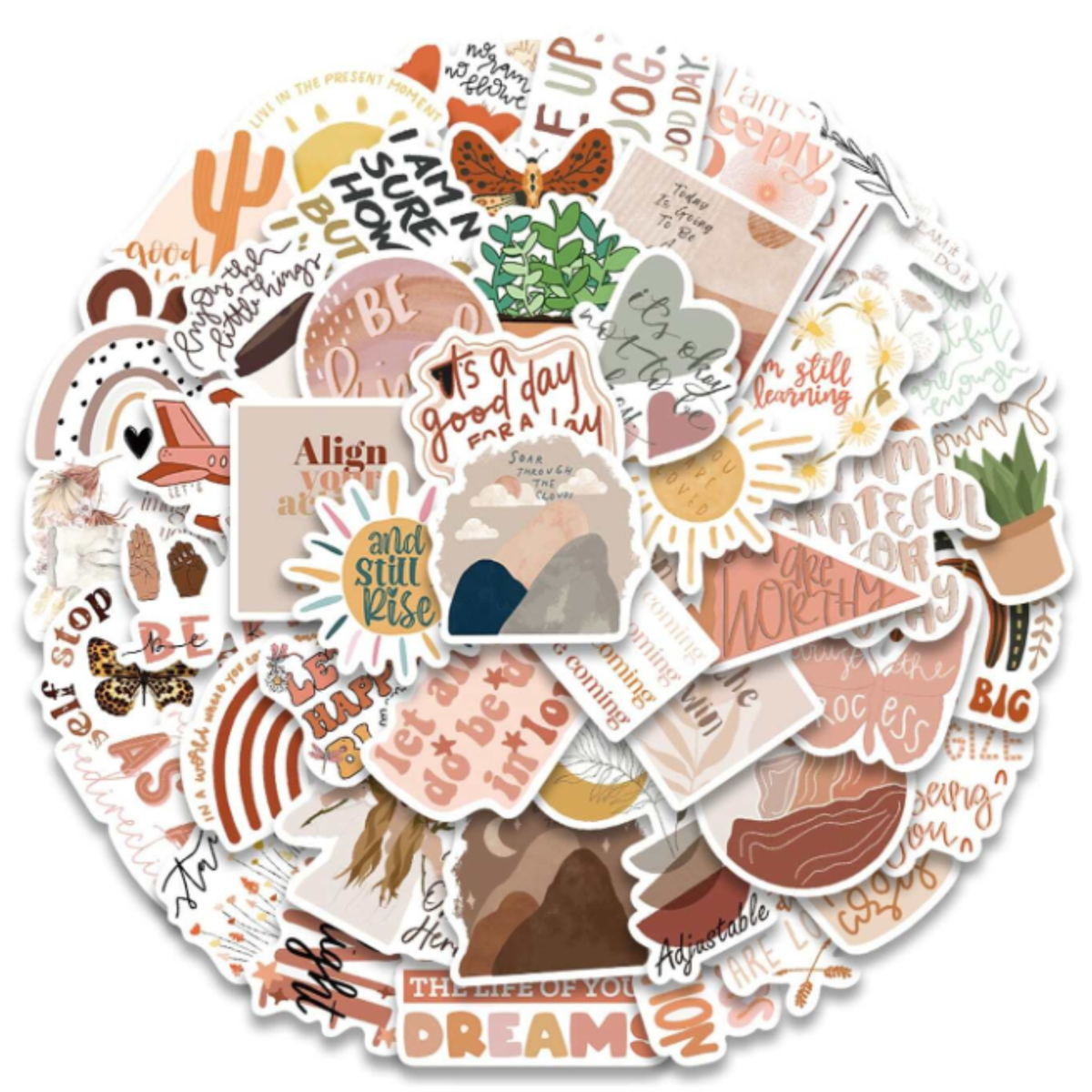 50 Unique Vinyl Waterproof Stickers - Bohemian style, inspirational ...