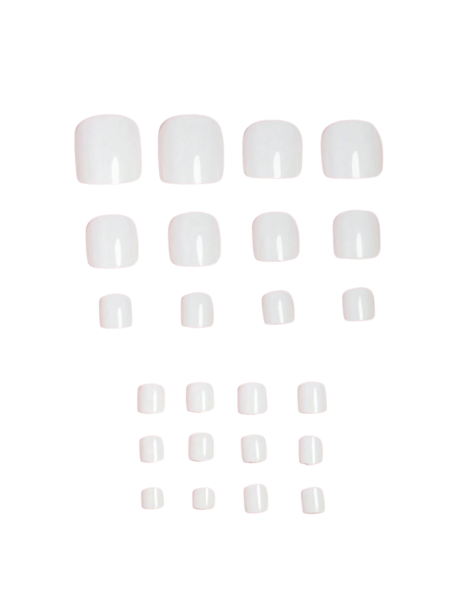 24Pcs Short Square Press-On Toe Nail Kit - White | Shop Today. Get it ...