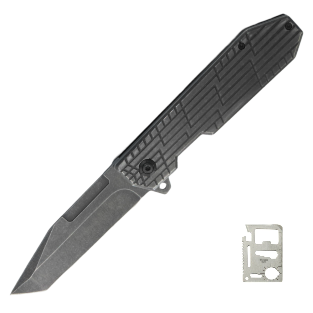 Tactical Blade Knife with Geometric Handle and Multi-Tool Card - EDC ...
