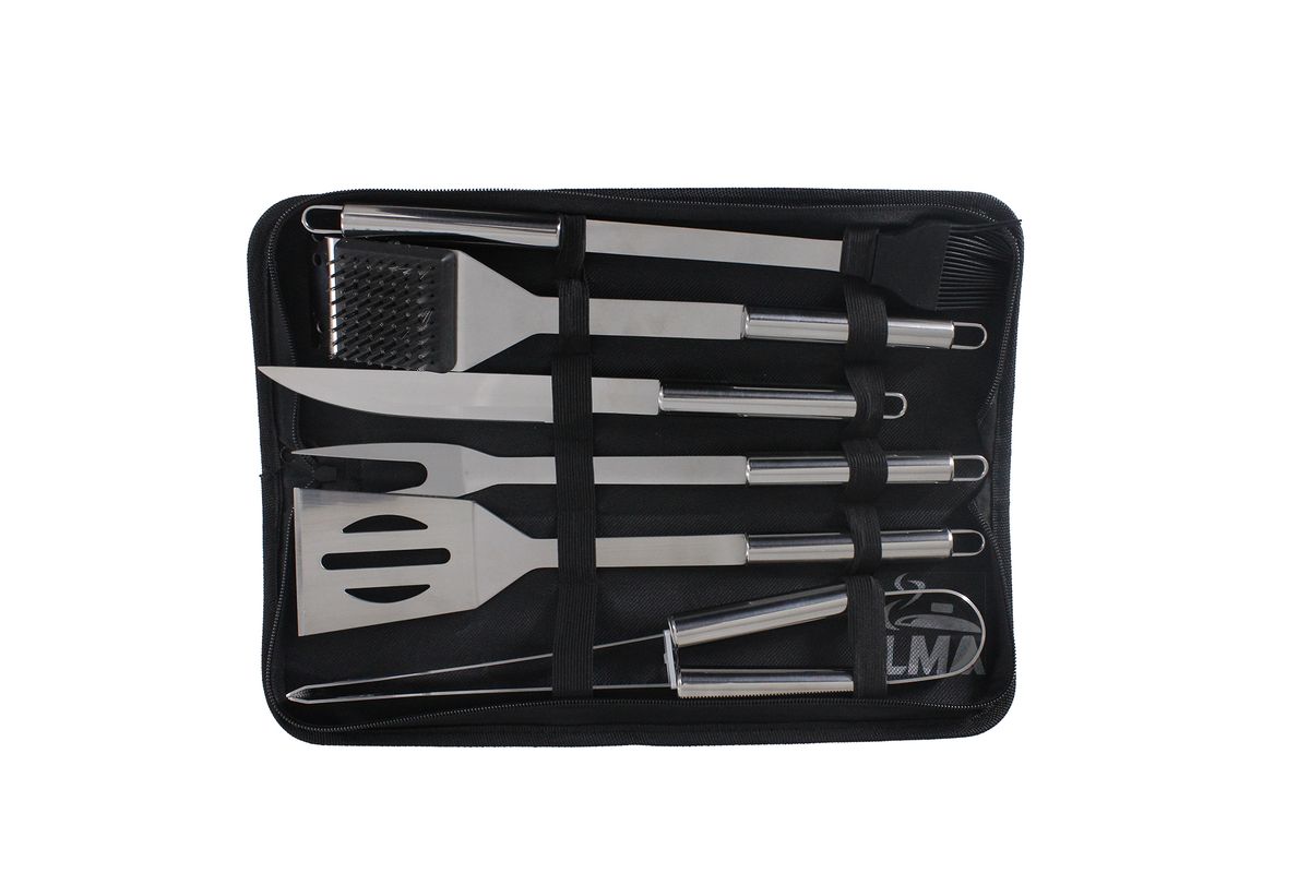 LMA Stainless Steel 6 Piece Braai Utensil With BBQ Knife & Wire Brush ...