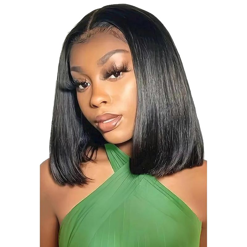 VSP 14Inch Glueless Wigs Human Hair Straight Bob Wig 13X4 Lace Front ...