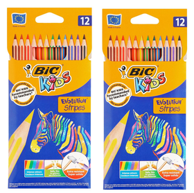 BIC Evolution Stripes Coloring Pencils 12's - Pack of 2 | Shop Today ...