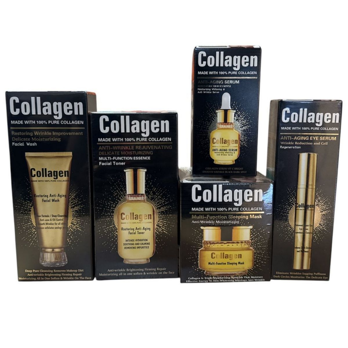 Collagen 5-in-1 Anti-Aging Skincare Set - With 100% Pure Collagen ...
