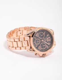 Rose Gold Coloured Chunky Triple Crown Watch | Shop Today. Get it ...